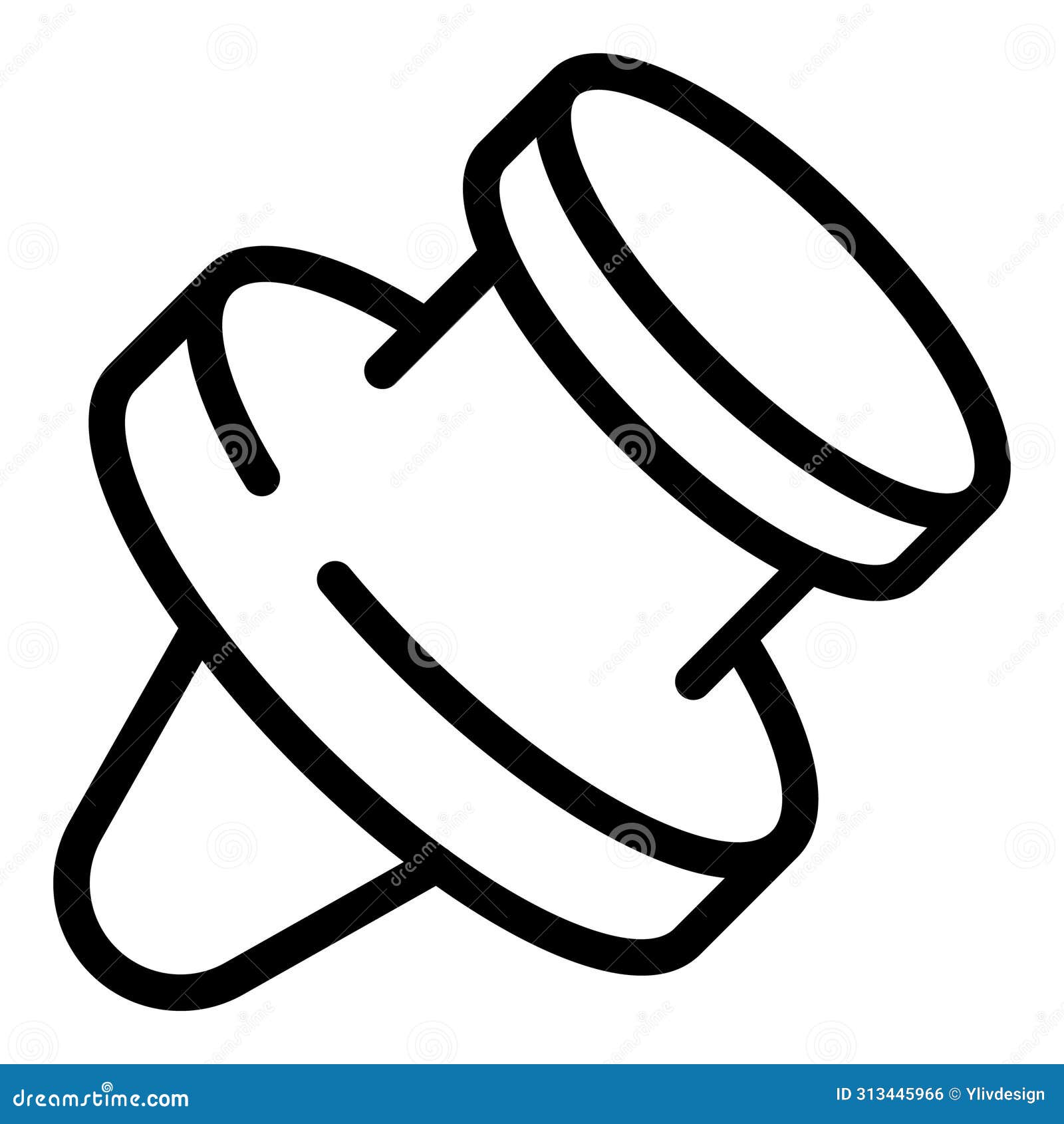 Pushpin Office Craft Icon Outline Vector. Drawing Pin Supply Stock ...