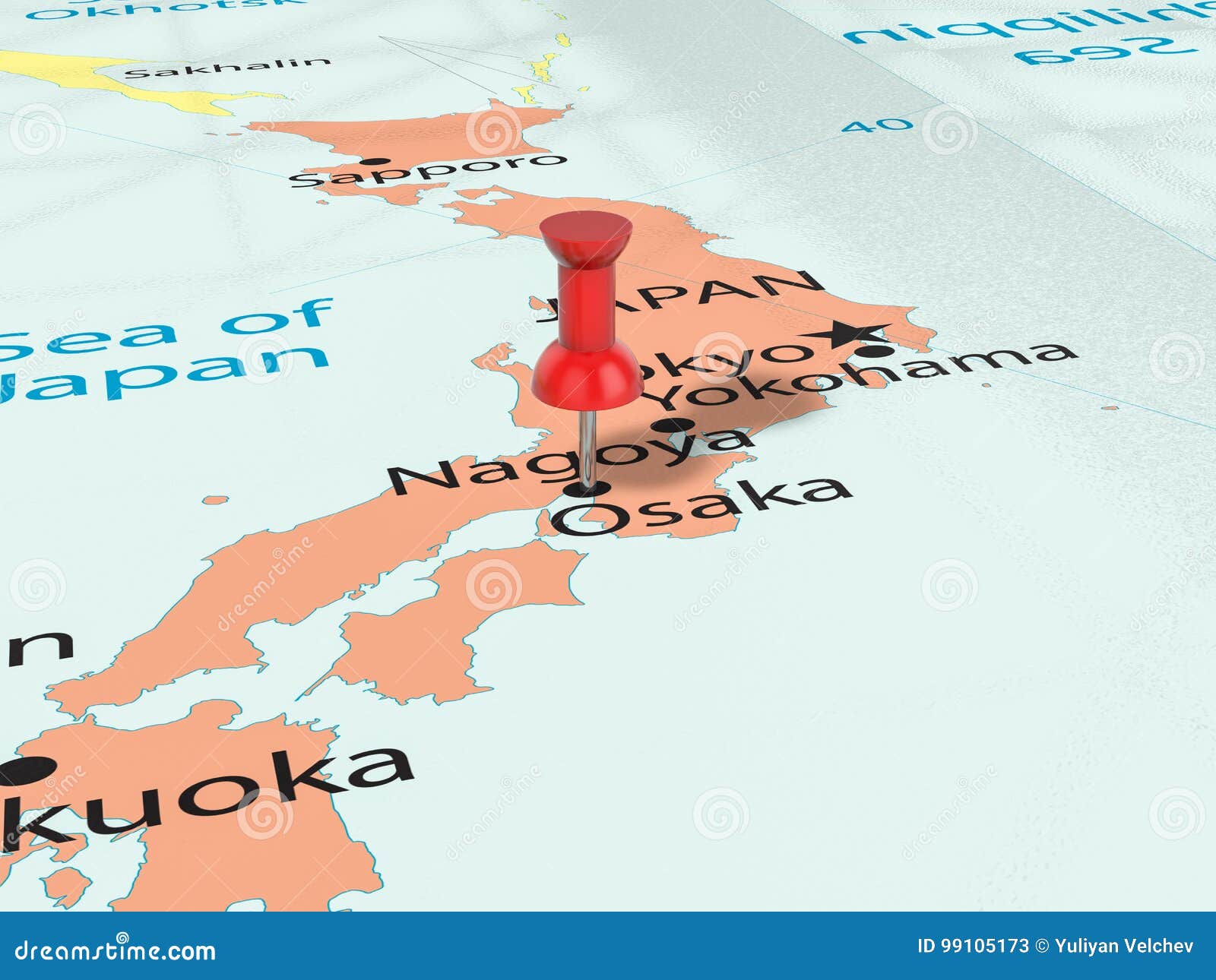 Pushpin On Osaka Map Royalty-Free Cartoon | CartoonDealer.com #99105173