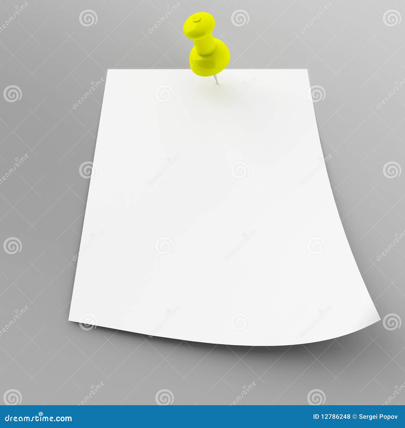 Pushpin with paper stock illustration. Illustration of office - 12786248