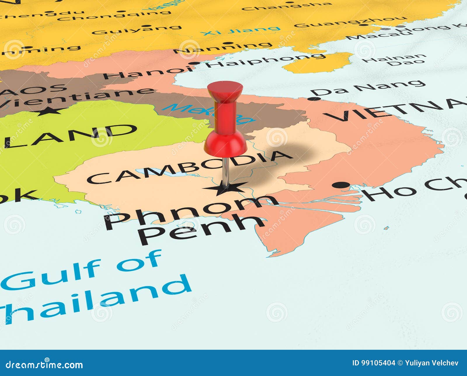 Location Map Of Phnom Penh In Cambodia Stock Photo | CartoonDealer.com ...