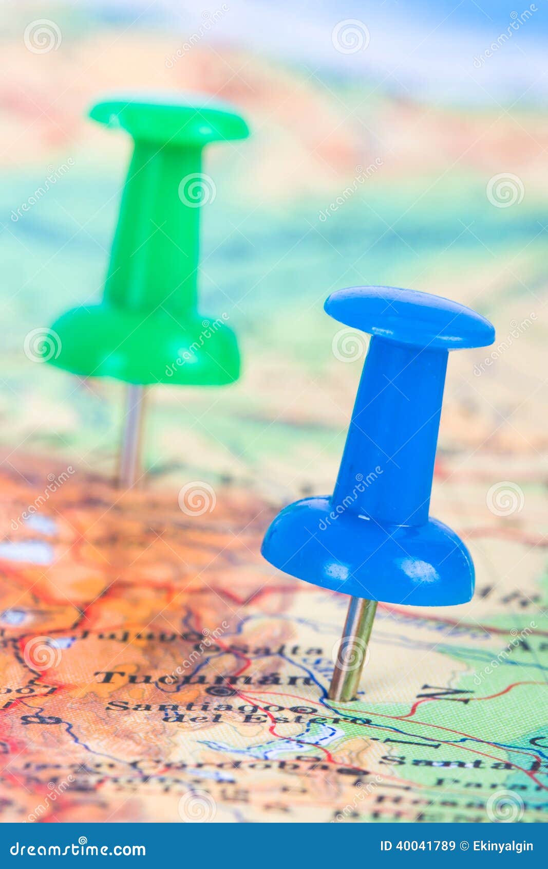Pushpin Pointing on Map stock image. Image of information - 40041789