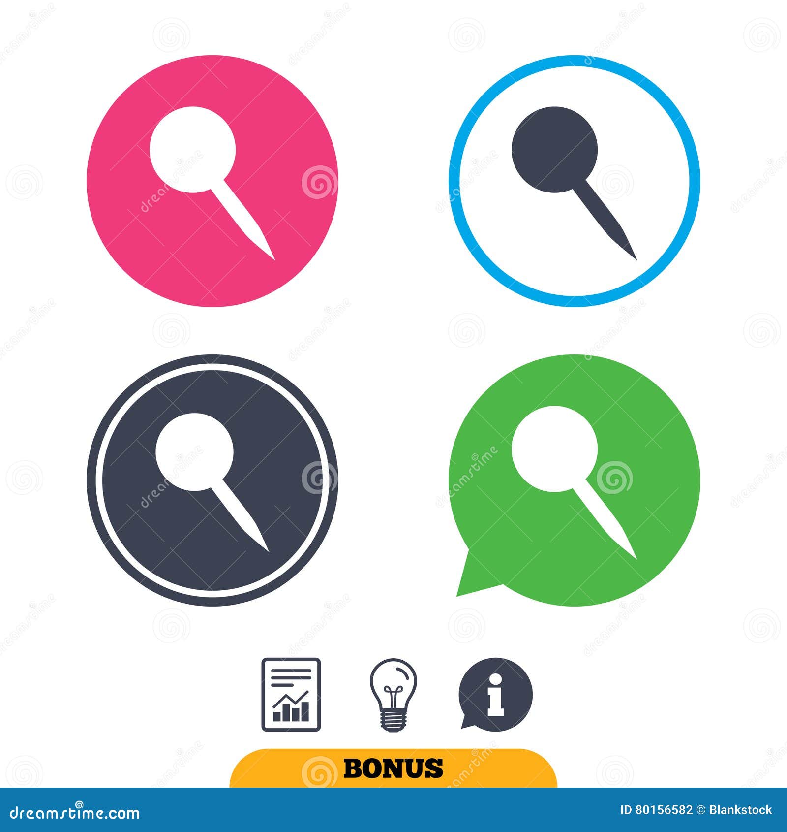 Pushpin Sign Icon. Pin Button Stock Vector - Illustration of info, seal ...