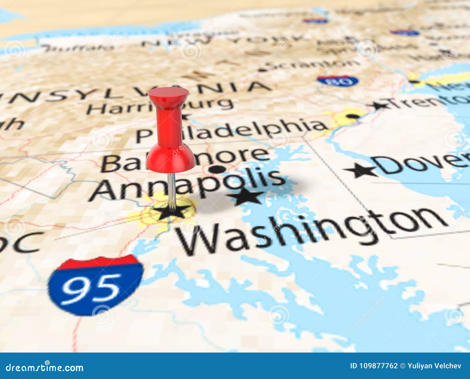 Washington DC Pinned Map Stock Photography | CartoonDealer.com #89015756