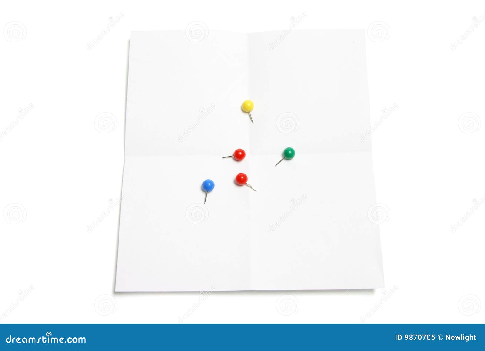 Pushpins on Paper stock image. Image of pieces, pins, still - 9870705