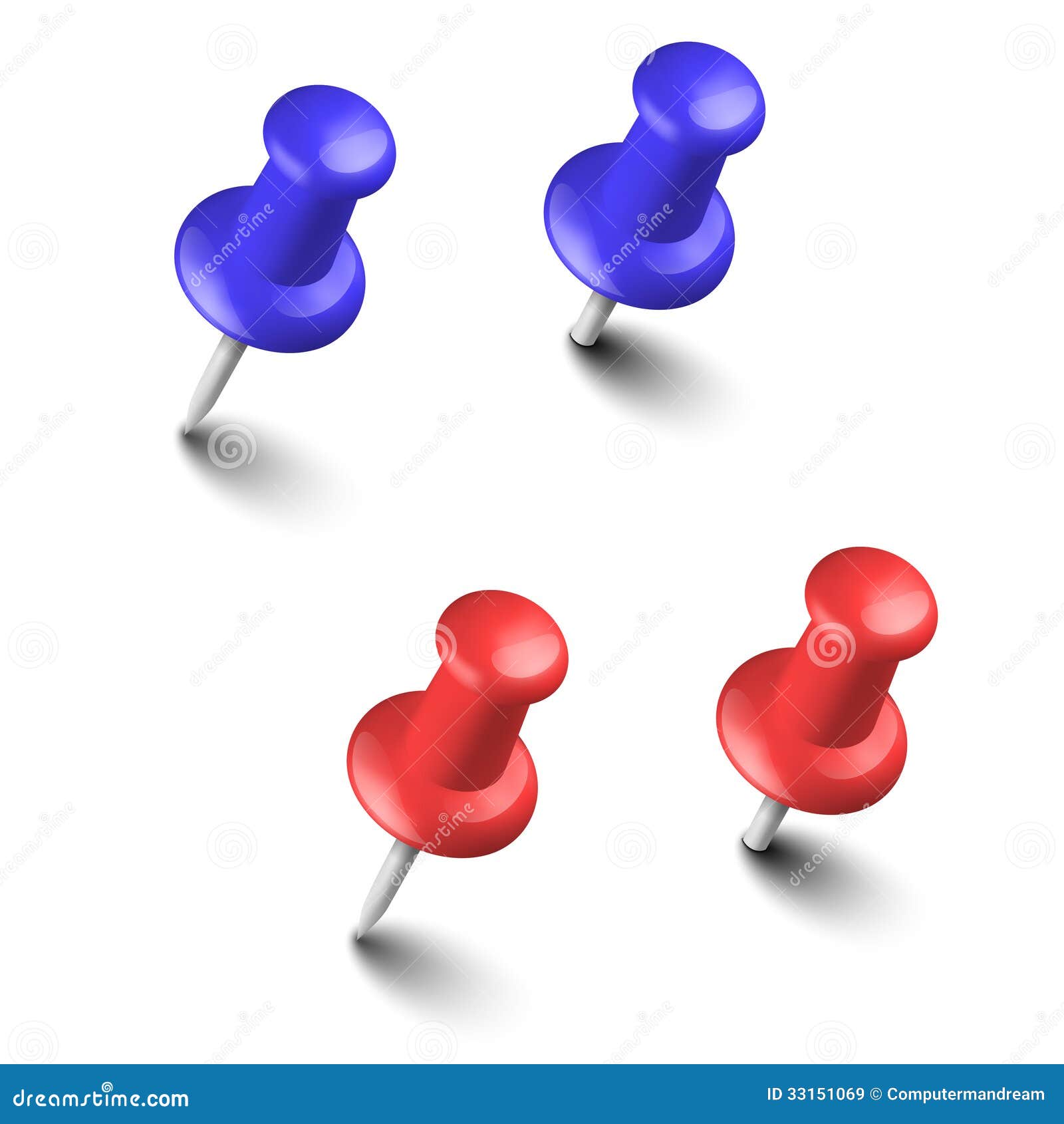 Pushpins stock vector. Illustration of pushpin, paper - 33151069