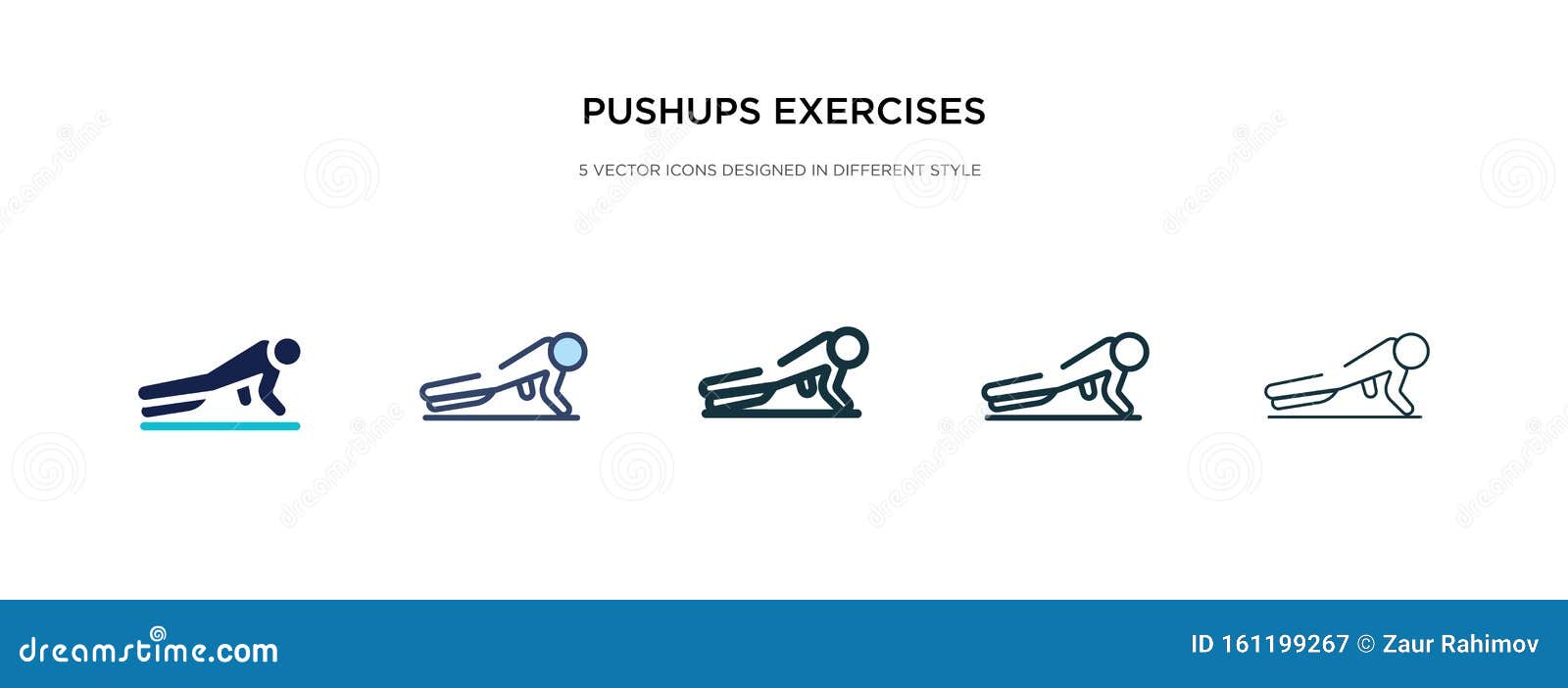 Pushups Exercises Icon in Different Style Vector Illustration. Two ...