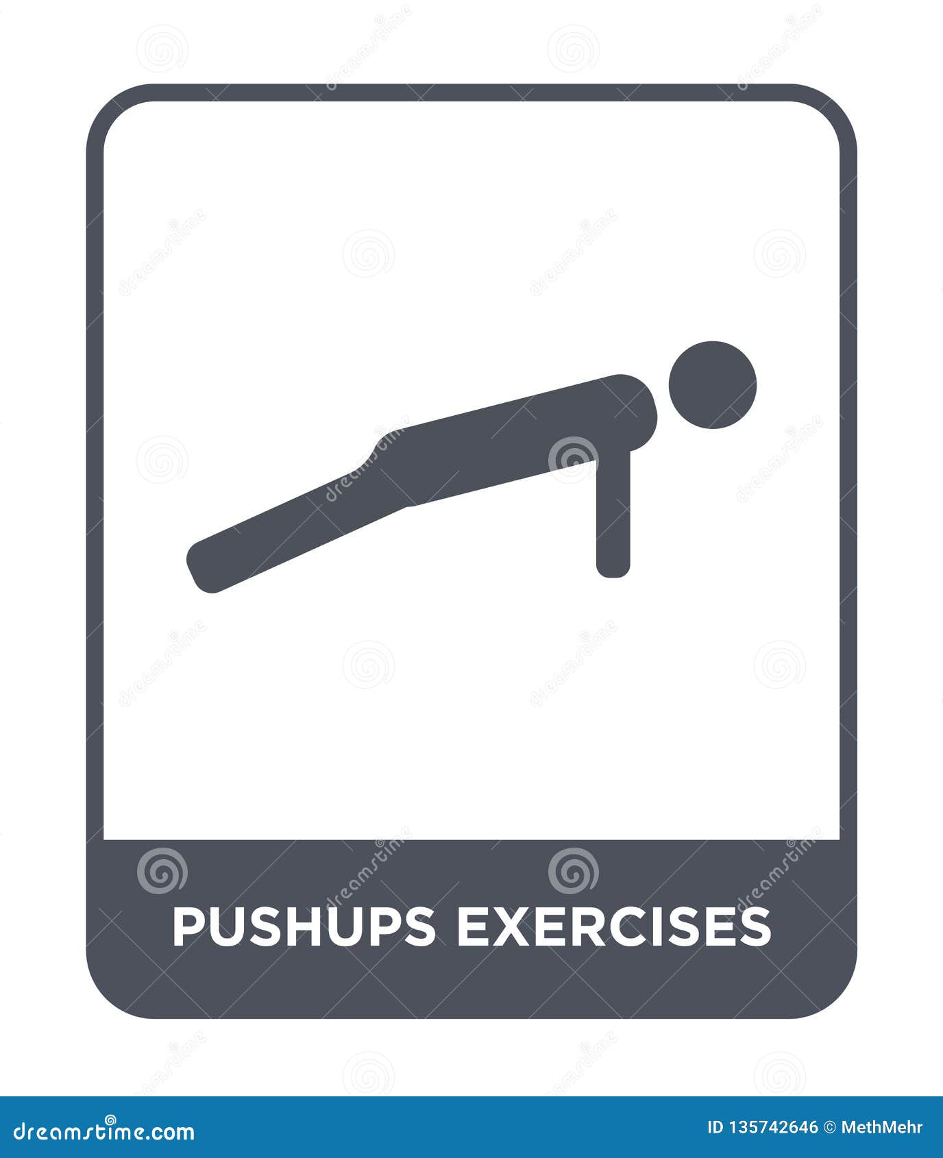 Pushups Exercises Icon in Trendy Design Style. Pushups Exercises Icon ...