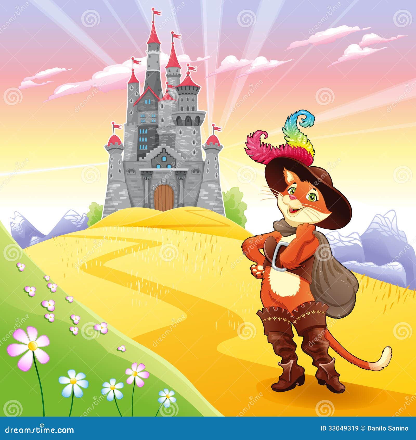 Puss in Boots and Background. Stock Vector - Illustration of smile ...