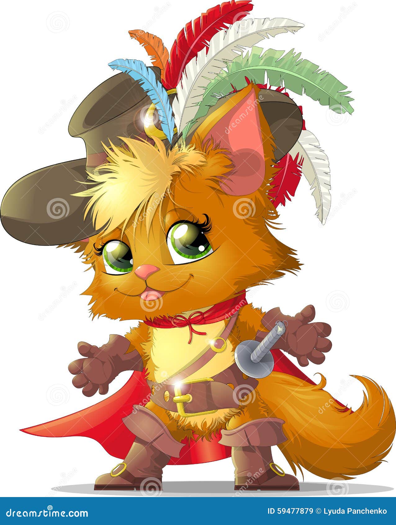 Puss in Boots stock vector. Illustration of happy, feather - 59477879