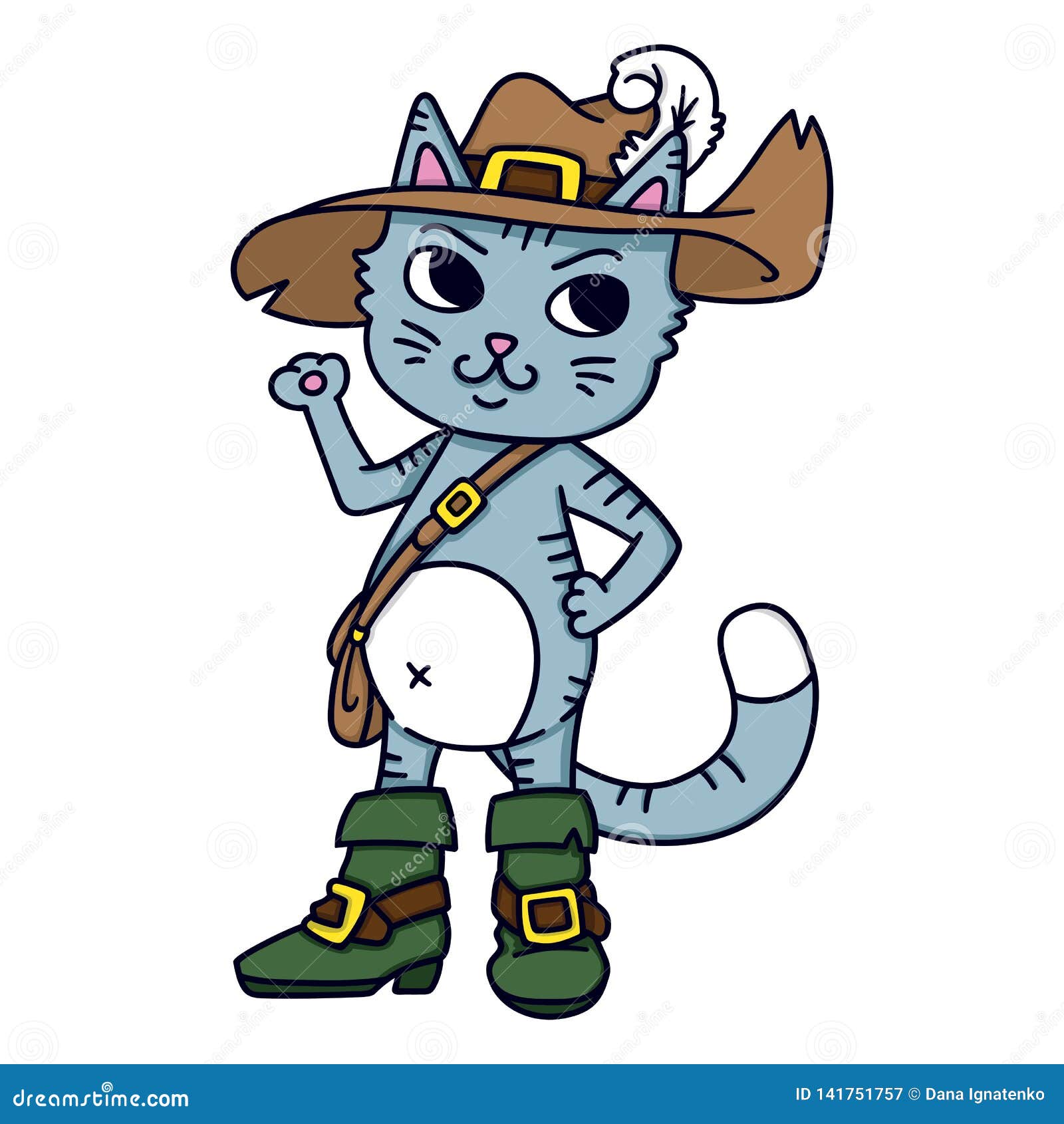 Puss in Boots. Children Illustration Stock Illustration - Illustration ...