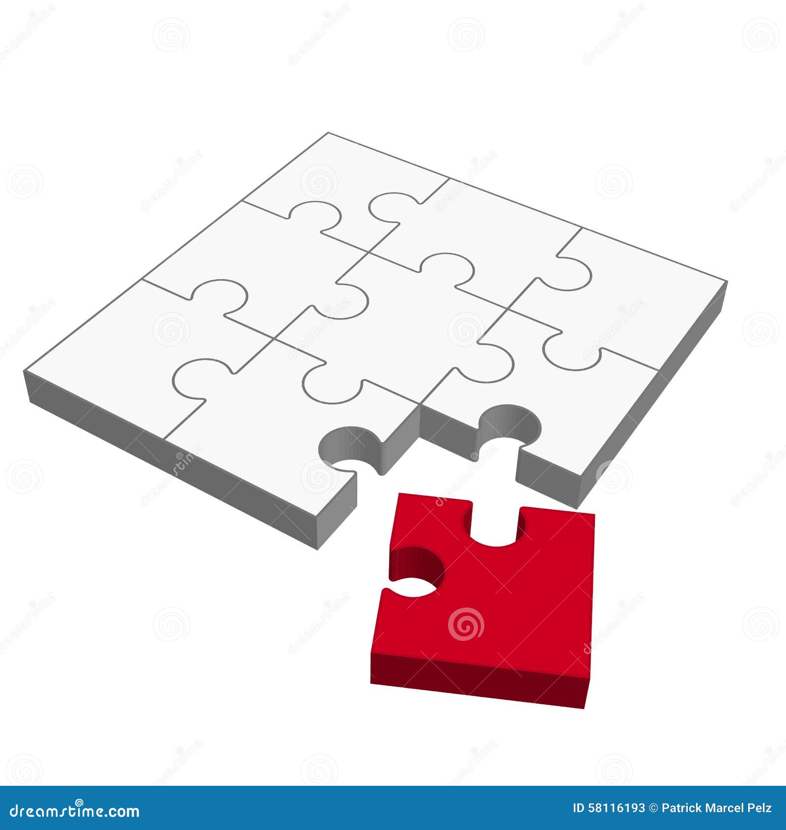 Pusslet 3D - passar inte! vektor illustrationer. Illustration av ...