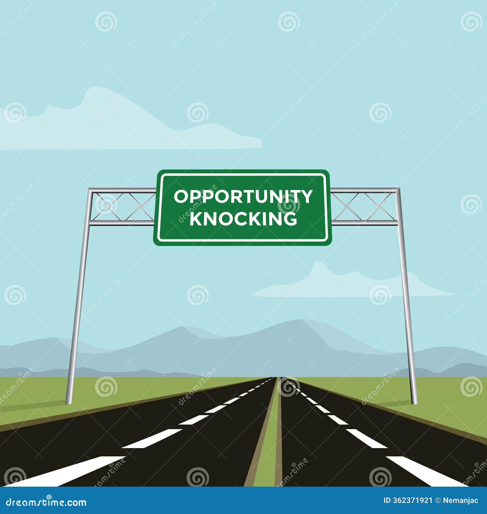 Opportunity Knocking Sign Cartoon Vector | CartoonDealer.com #362371945