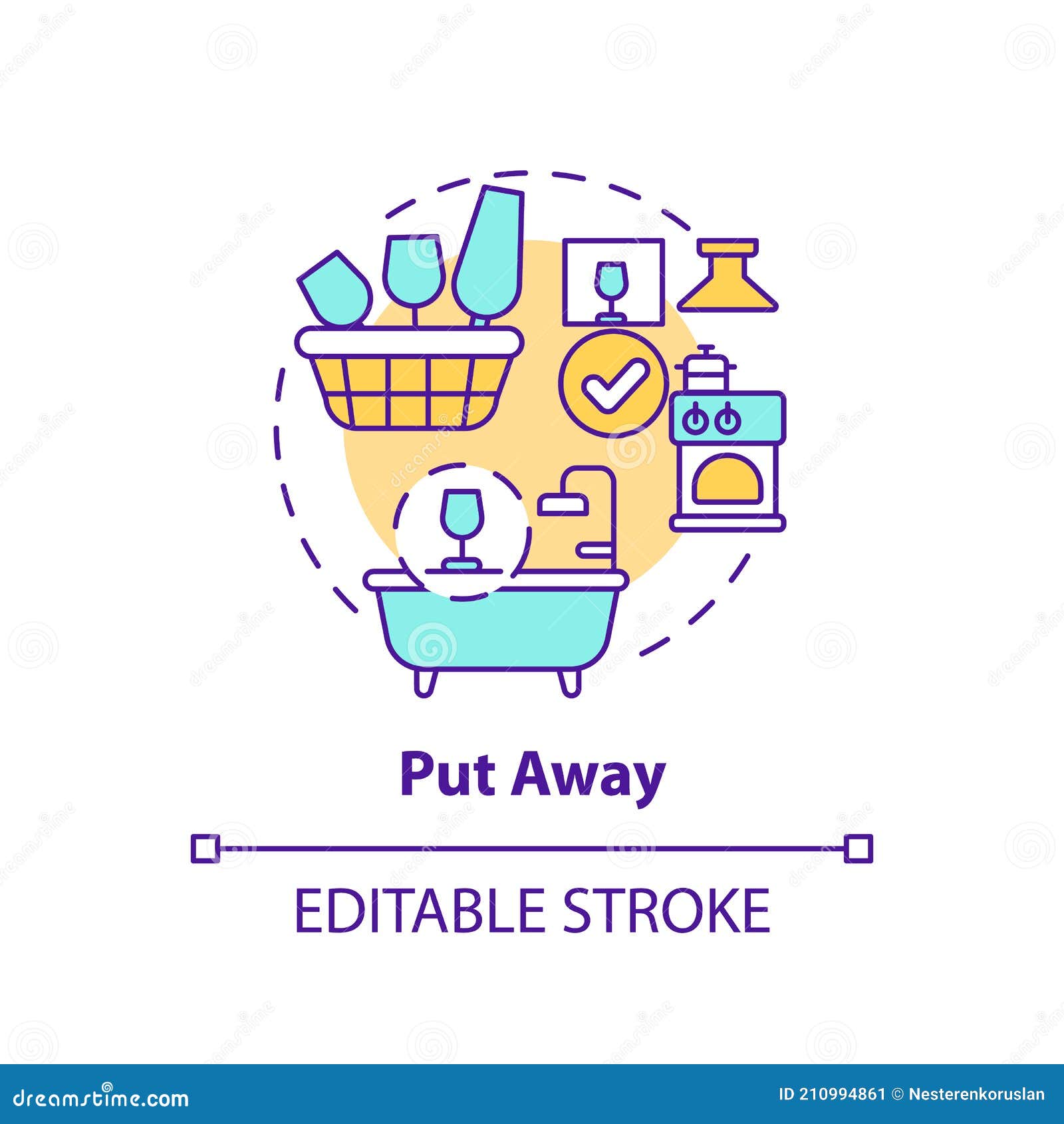 Put away concept icon stock vector. Illustration of notion - 210994861 Put away concept icon stock vector. Illustration of notion - 210994861
