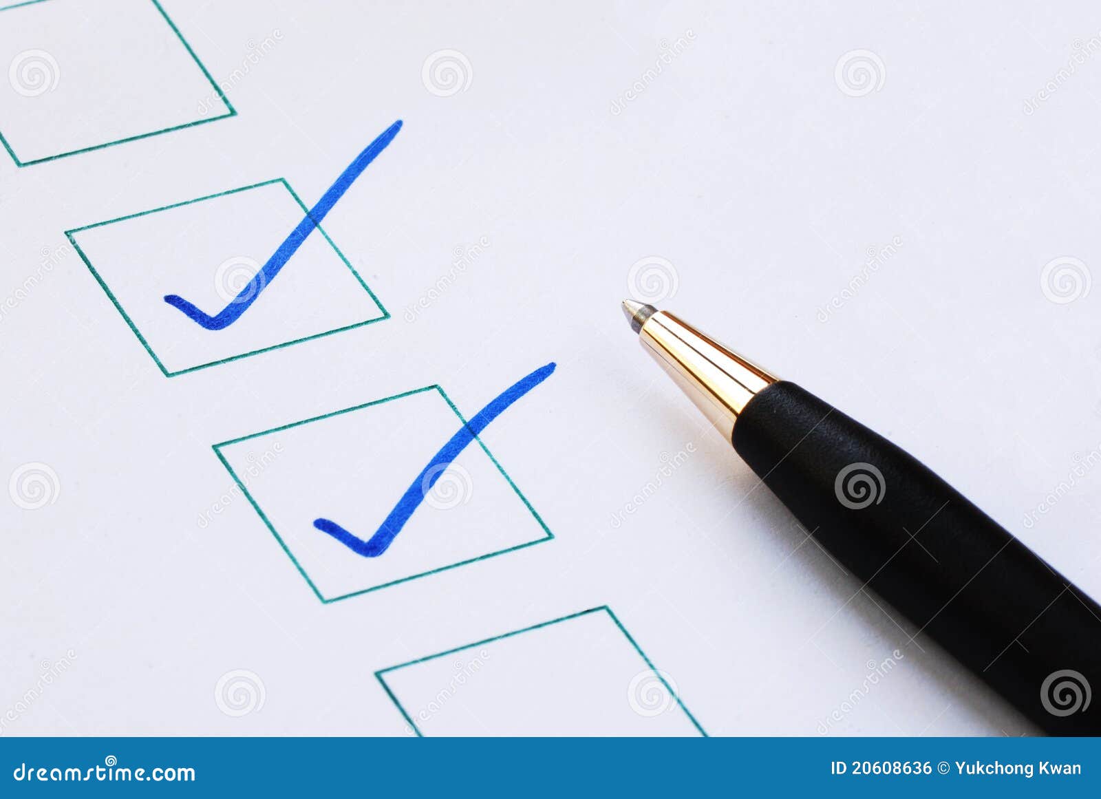 Put the Check Mark/tick in the Boxes Stock Photo - Image of lead ...