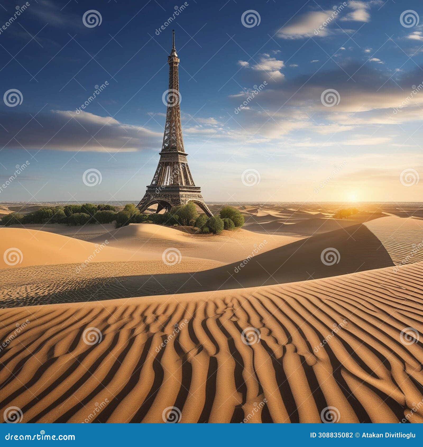 Put the Eiffel Tower in Paris on the Sand Deserts but Keep Stock ...