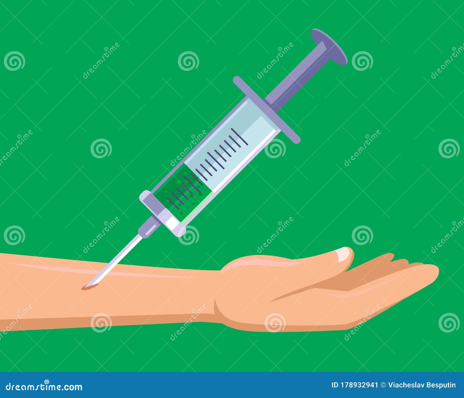 Injection Hand Drawn Outline Doodle Icon. Cartoon Vector ...