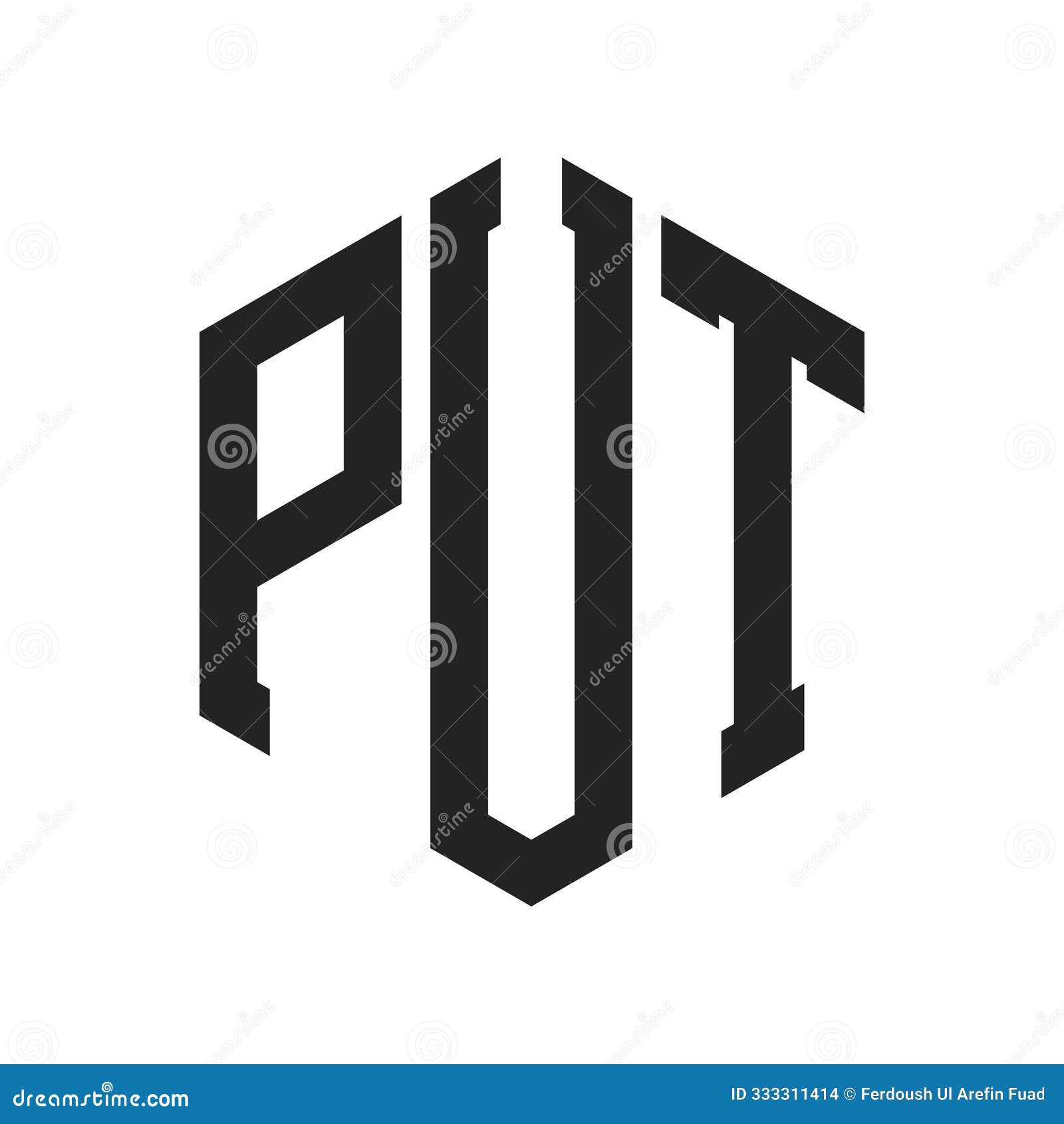PUT Logo Design. Initial Letter PUT Monogram Logo Using Hexagon Shape ...