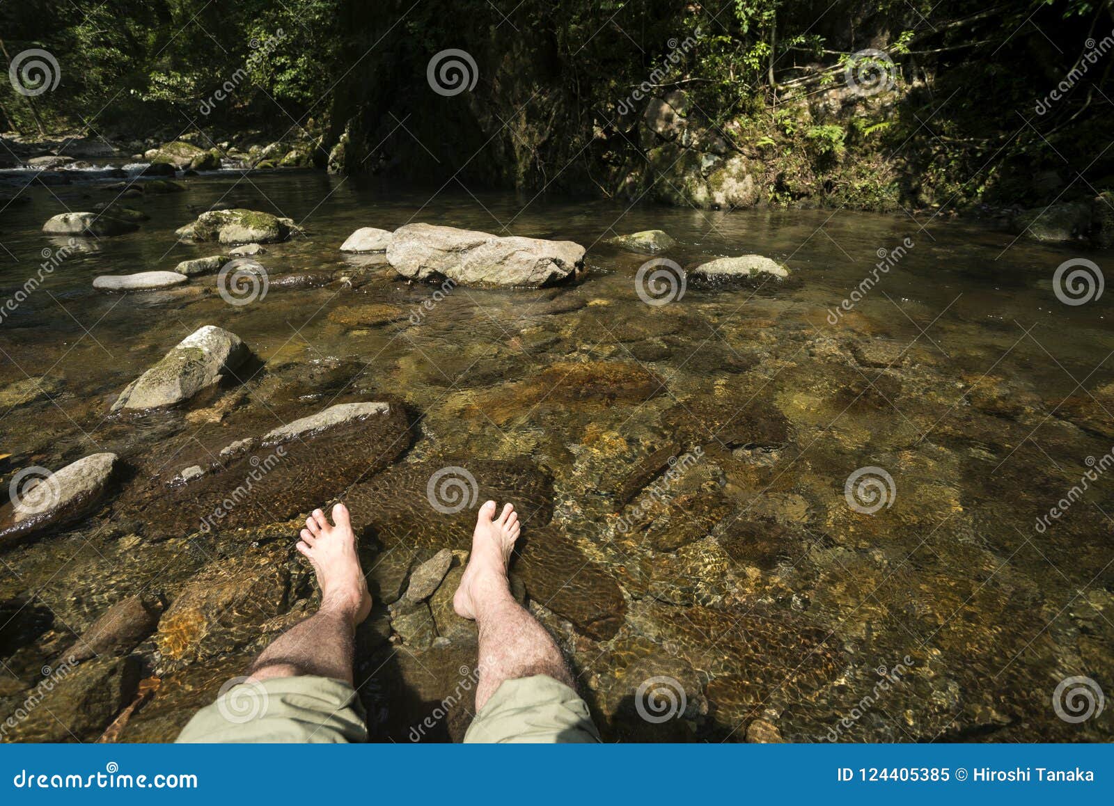 Put feet in brook stock image. Image of fresh, stone - 124405385