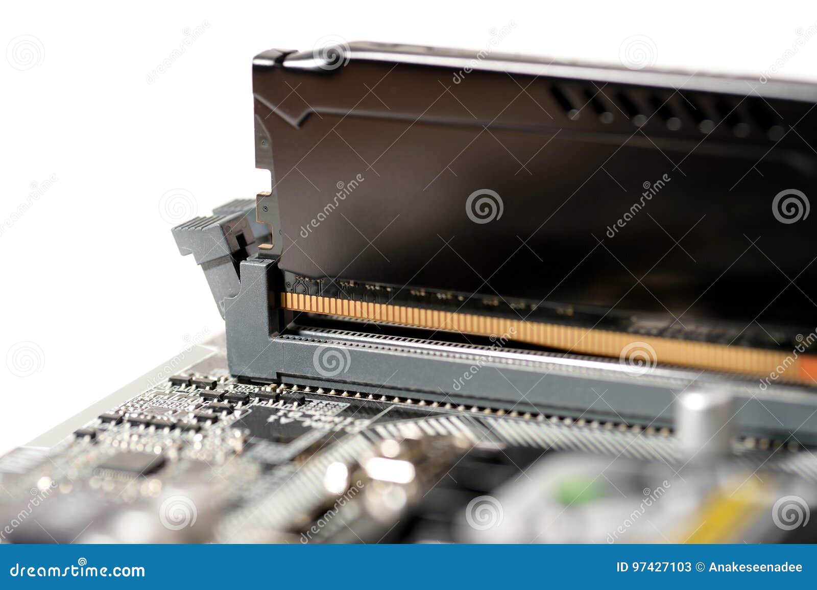 Put memory to slot stock image. Image of computer, electronic - 97427103