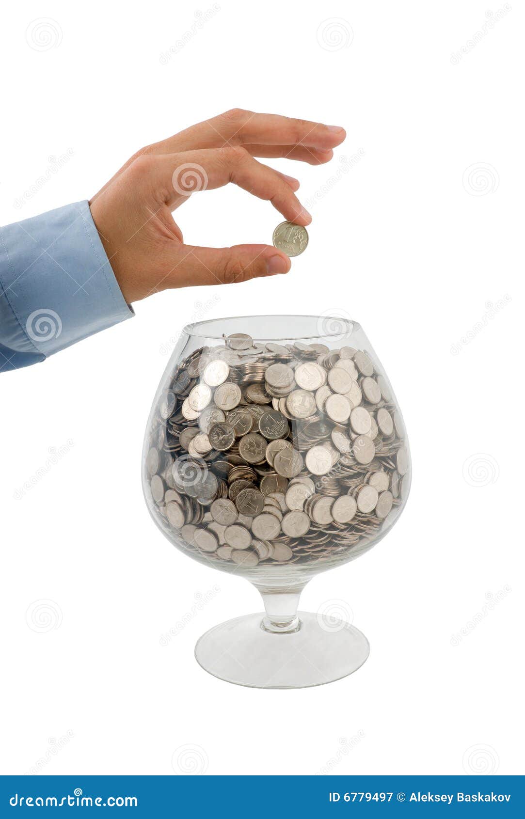 Put money into glass stock image. Image of exchange, kopec - 6779497