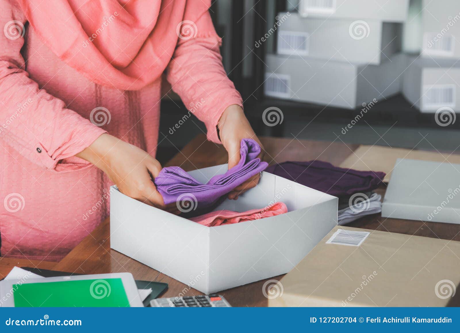Put Some Clothes in Side the Box Stock Photo - Image of express ...