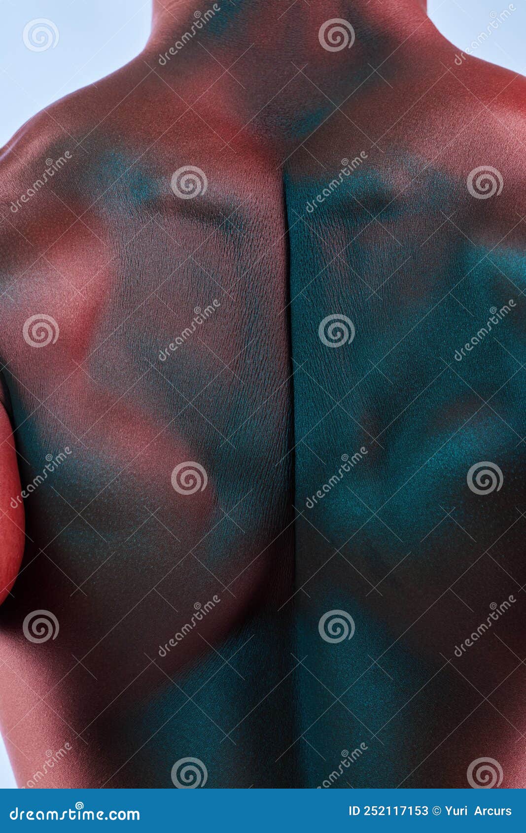 Put Your Back into it. a Muscular Man Posing Against a Studio ...