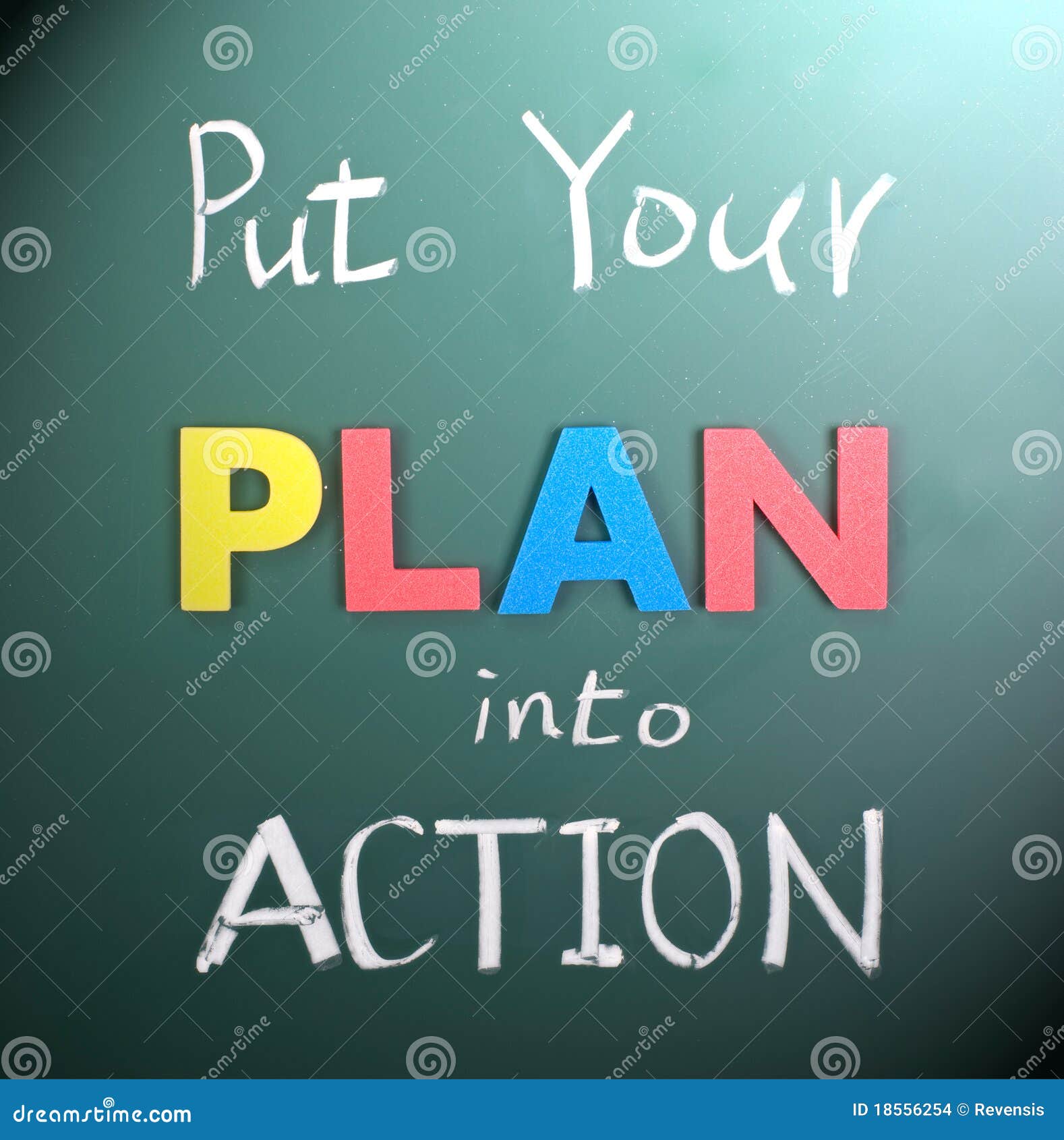 Put your plan into action stock photo. Image of chalkboard - 18556254