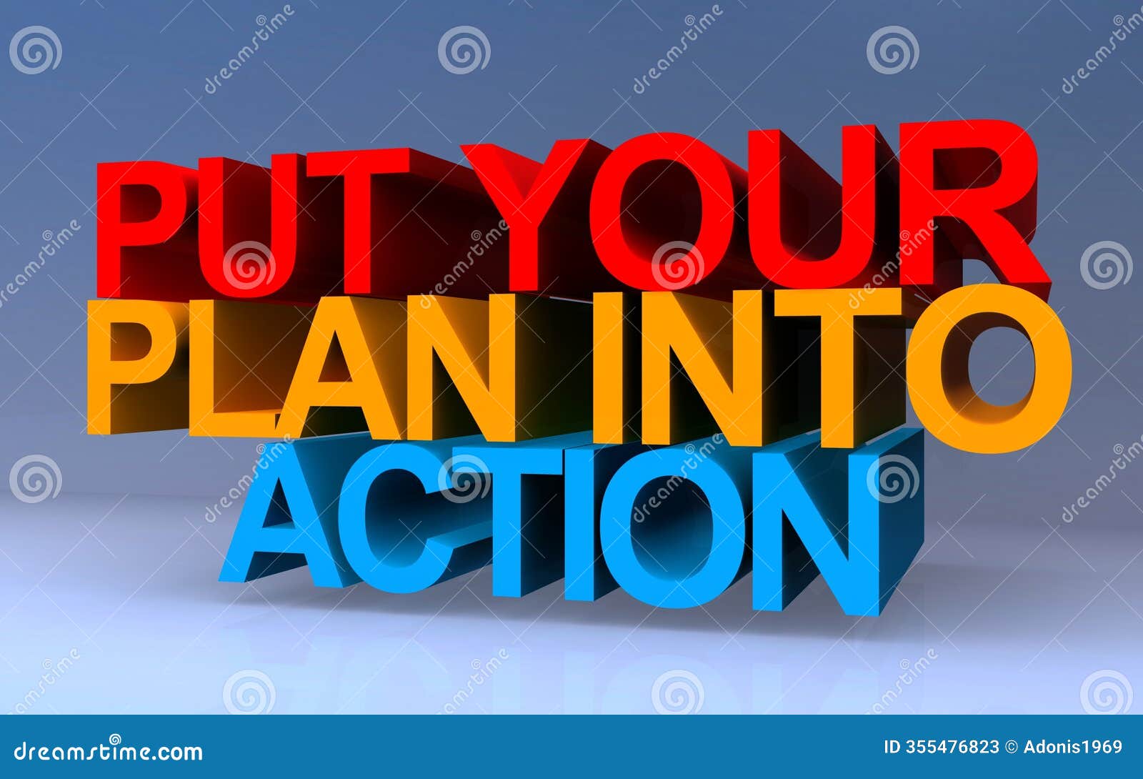 Put Your Plan into Action on Blue Stock Illustration - Illustration of ...
