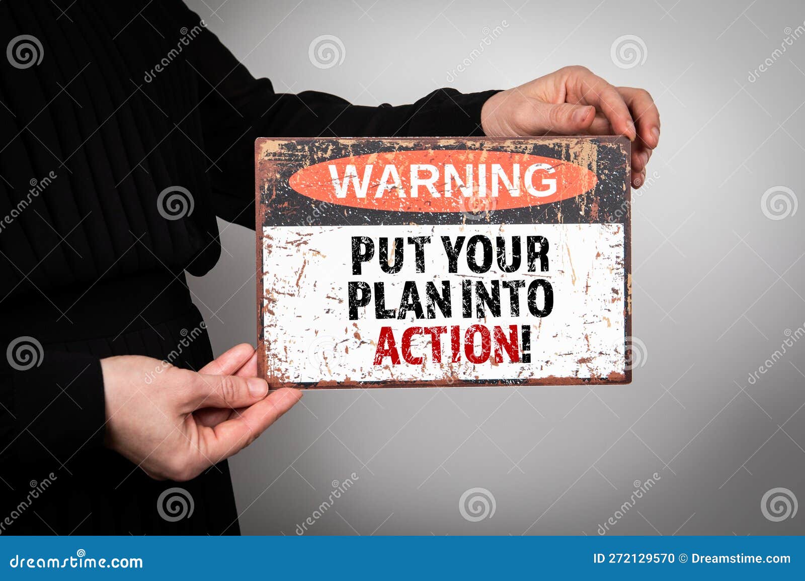 Put Your Plan into Action. Warning Sign with Text Stock Photo - Image ...