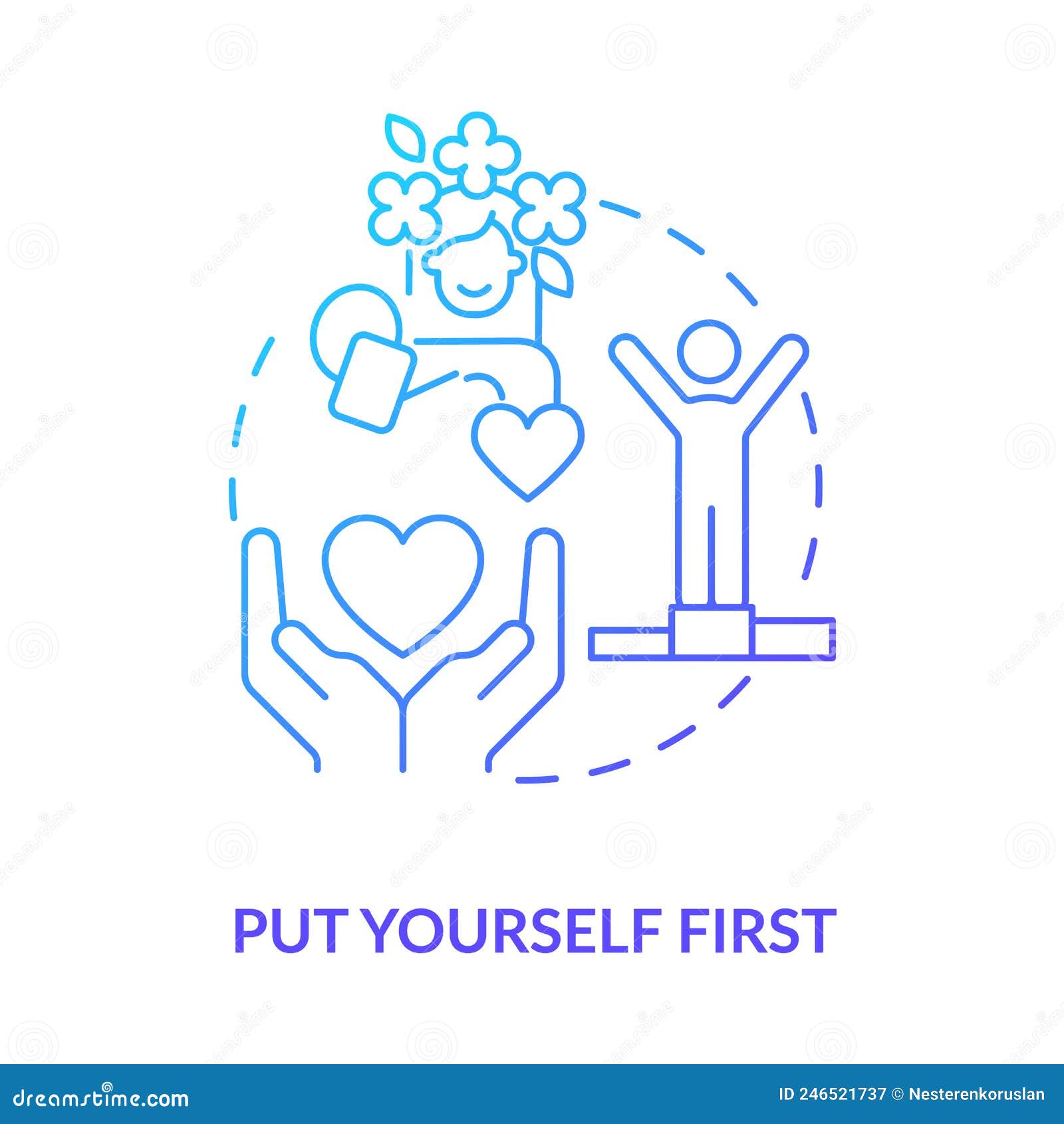 Put Yourself First Blue Gradient Concept Icon Stock Vector ...