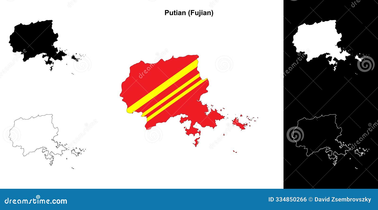 Putian outline map stock illustration. Illustration of tourism - 334850266