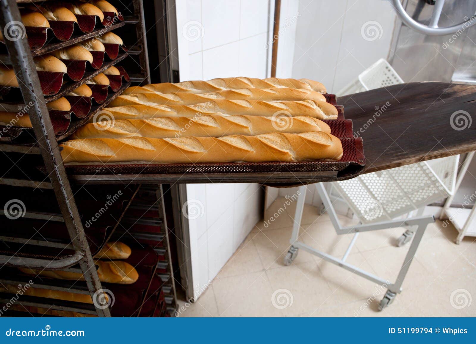 Puting Fresh Baked Baguette Bread Rack Stock Photos - Free & Royalty ...