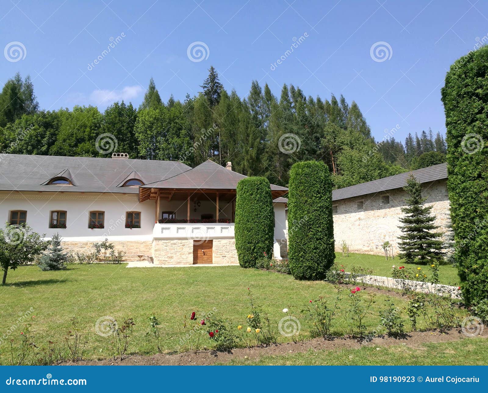 Putna monastery yard stock image. Image of yard, monastery - 98190923