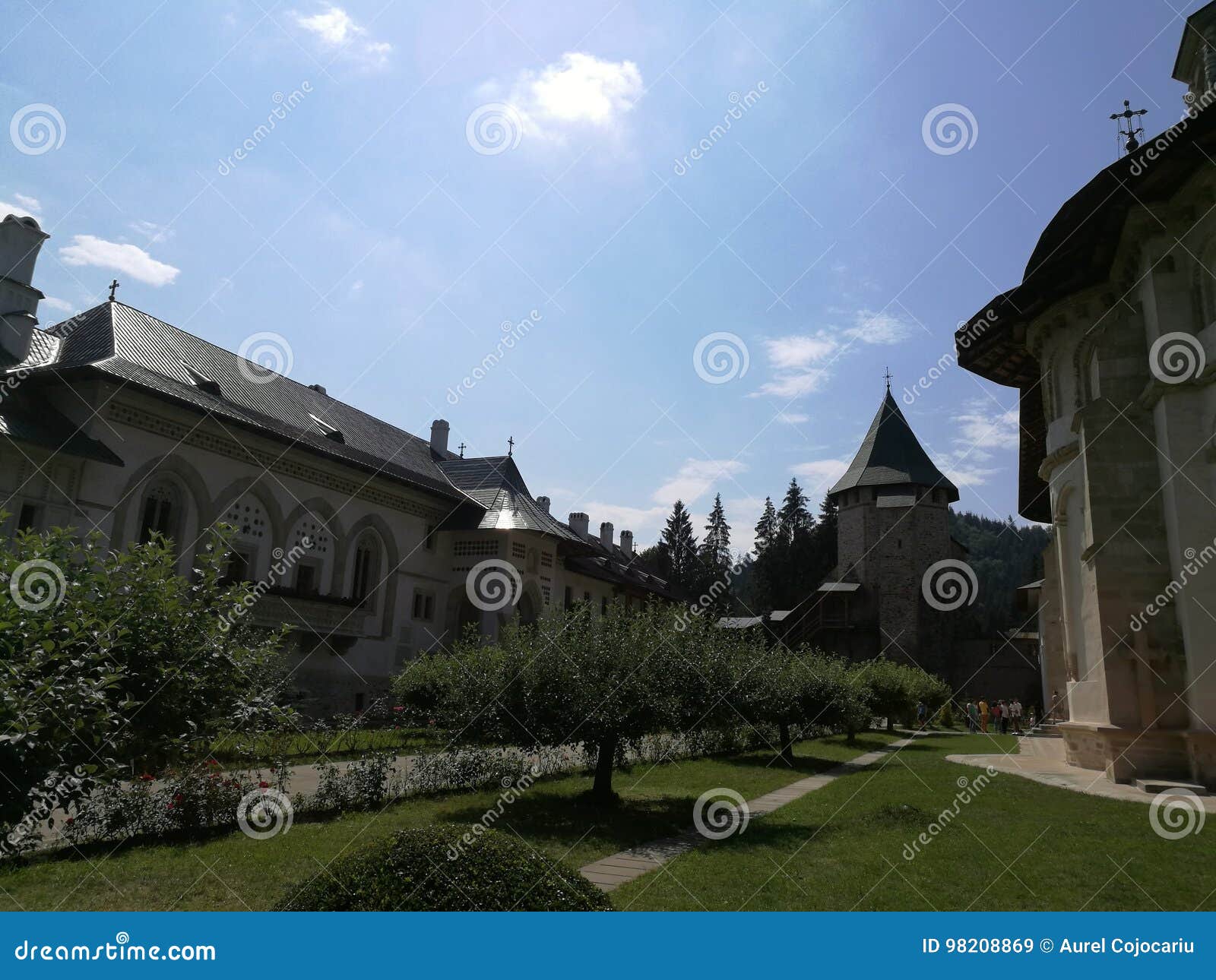 Putna monastery yard editorial stock image. Image of abbey - 98208869