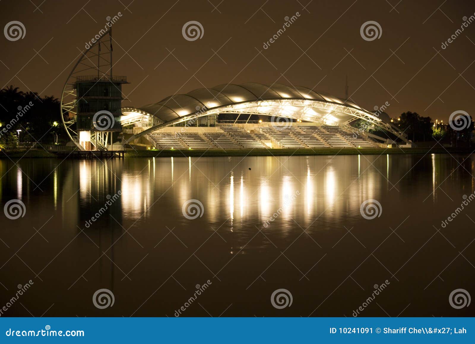 Putrajaya Lakeside Pavillion at Night Stock Image - Image of building ...