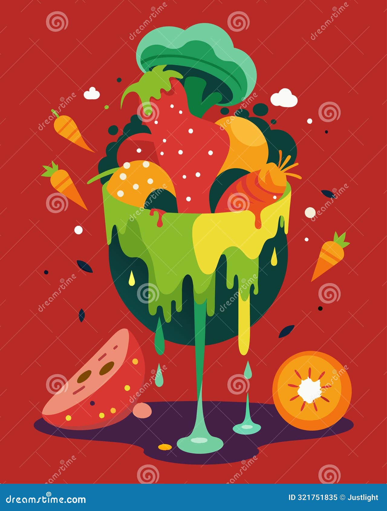 The Putrid Stench of Food Waste Overwhelming the Senses.. Vector ...