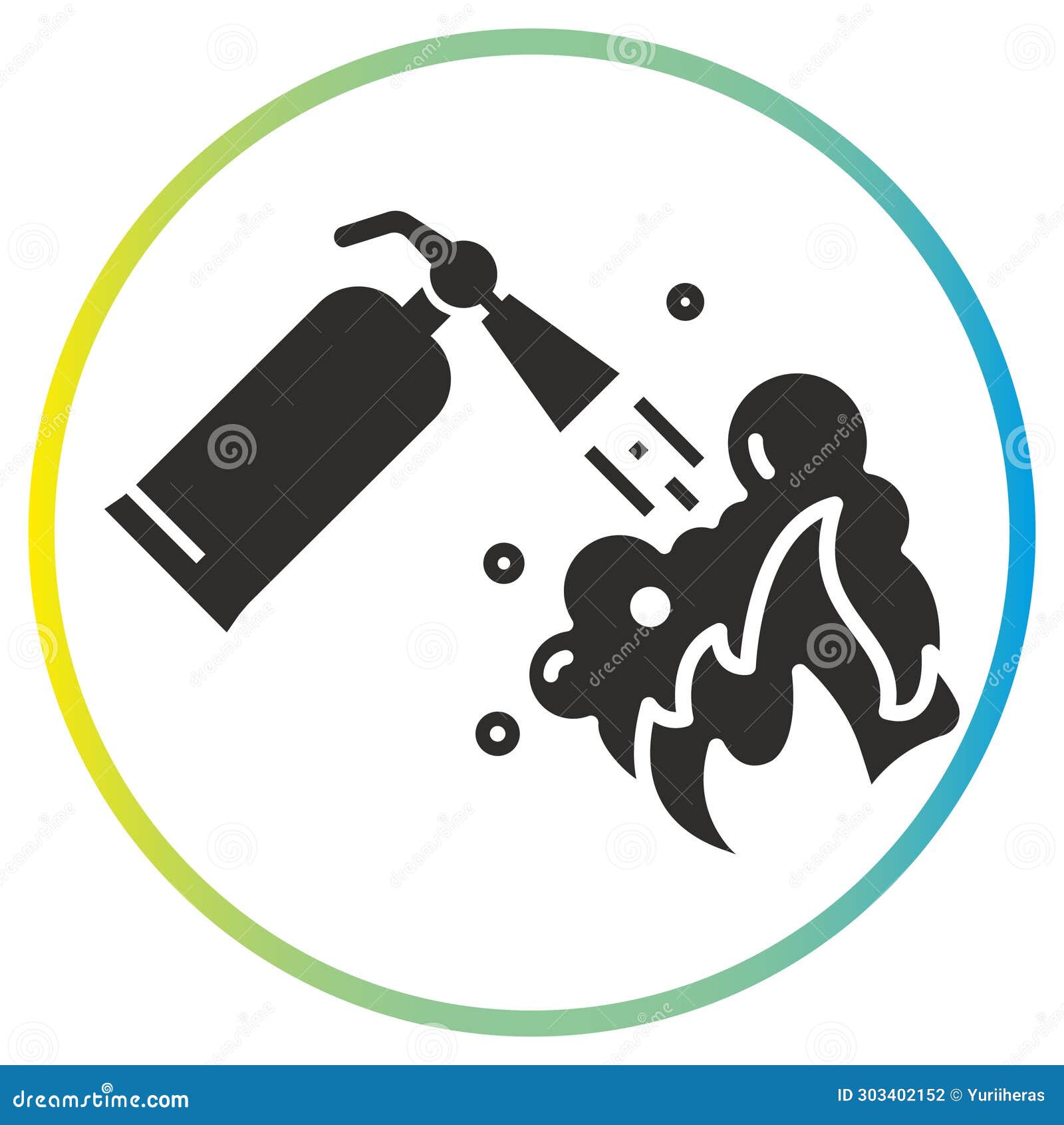 Puts Out the Fire Icon, Extinguisher, Flat Symbol Stock Vector ...