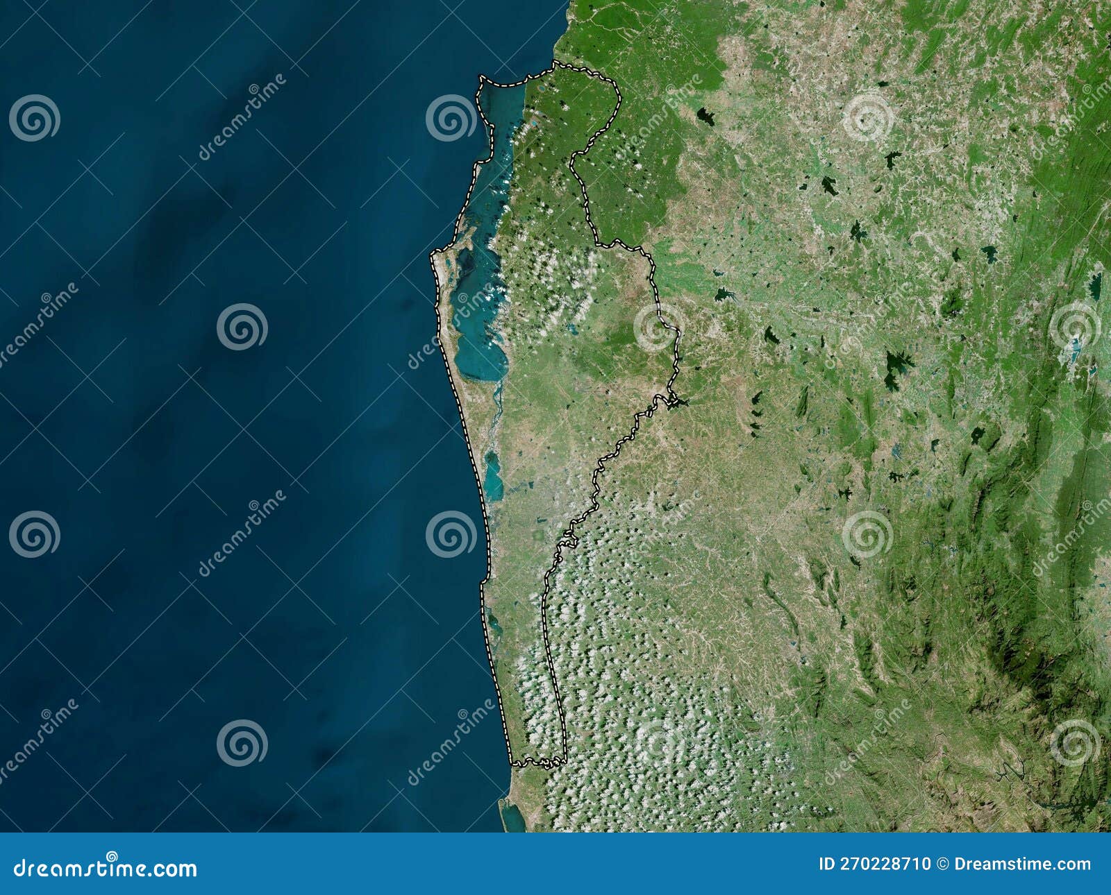 Puttalam, Sri Lanka. High-res Satellite. No Legend Stock Illustration ...