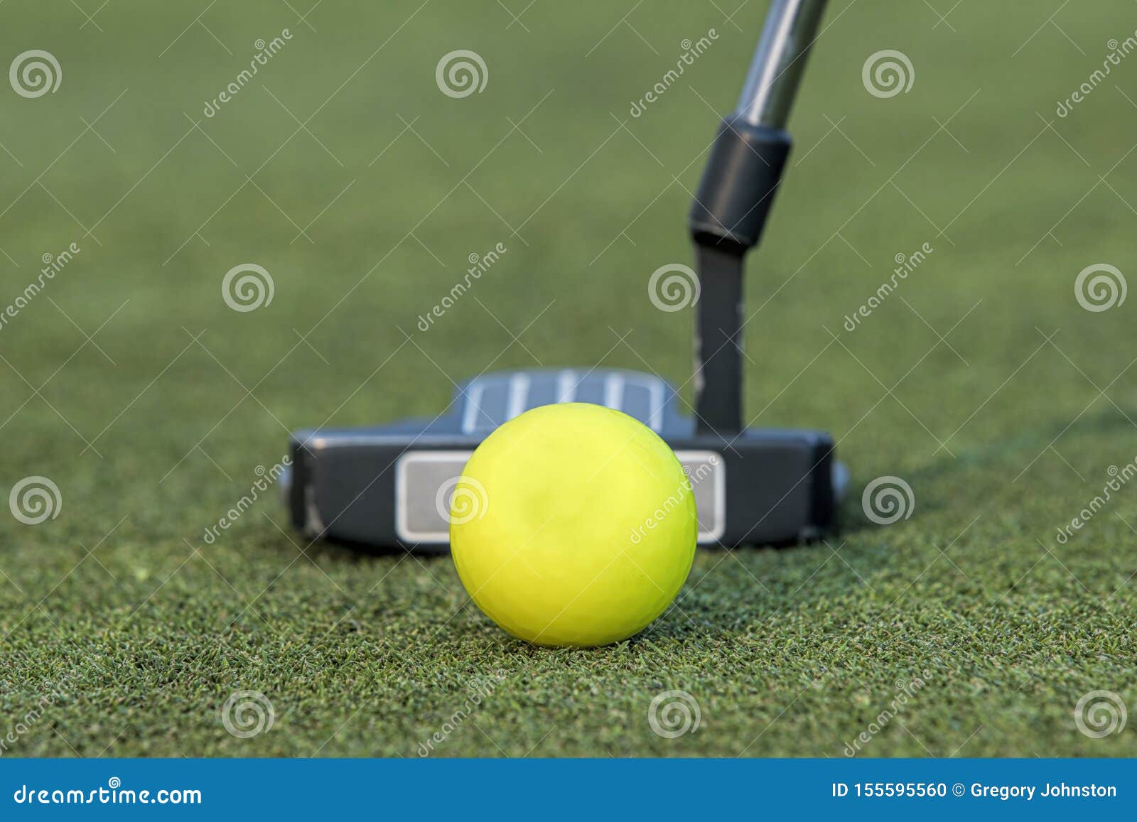 Putter and a golf ball stock photo. Image of recreation - 155595560