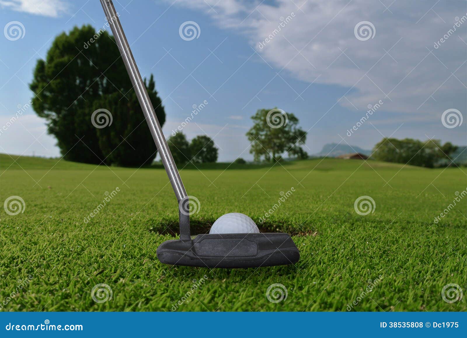 Putter and golf ball stock photo. Image of putting, individual - 38535808