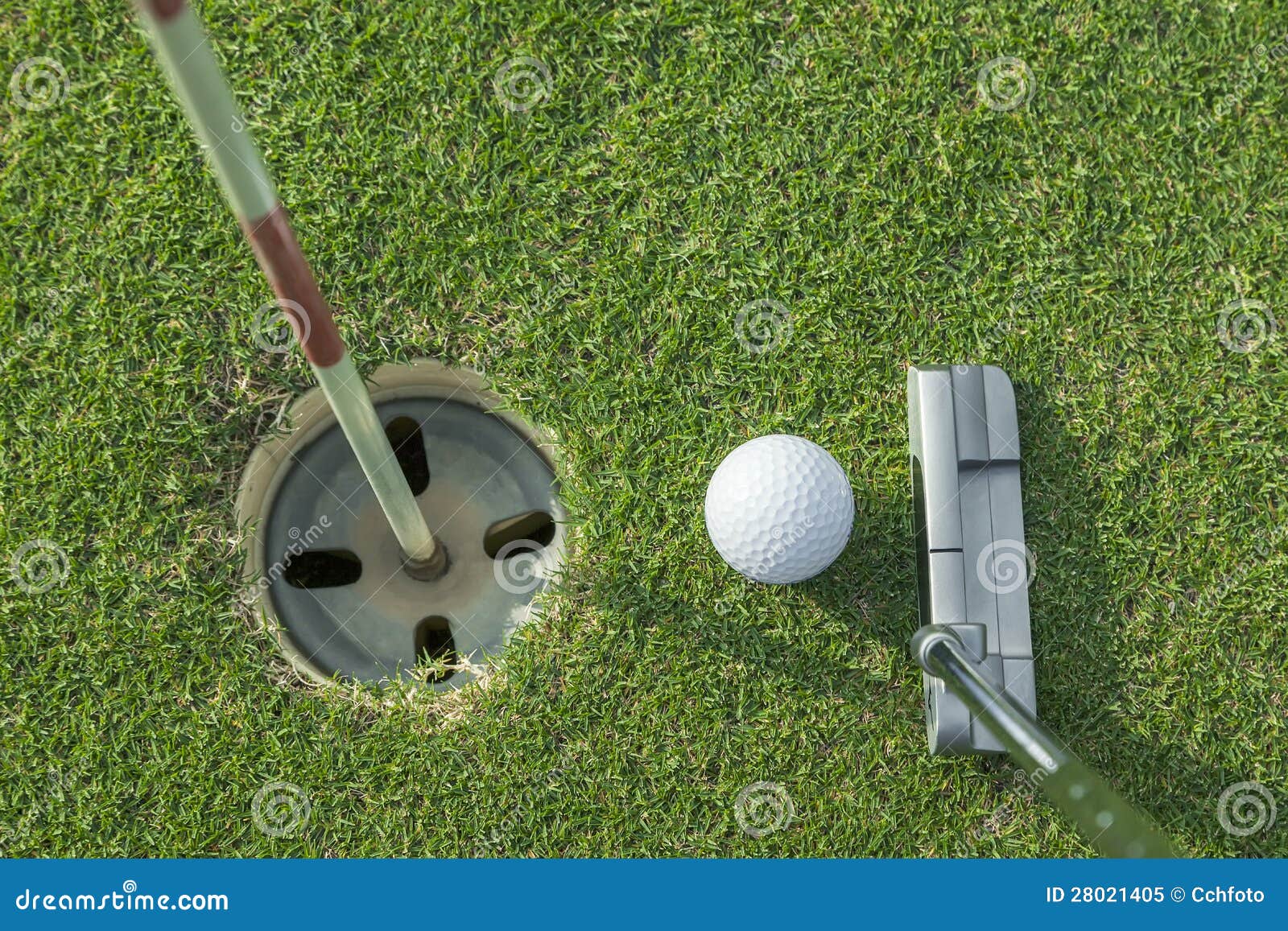 Putter Puts a Golf Ball To Hole Stock Image - Image of grass, player ...