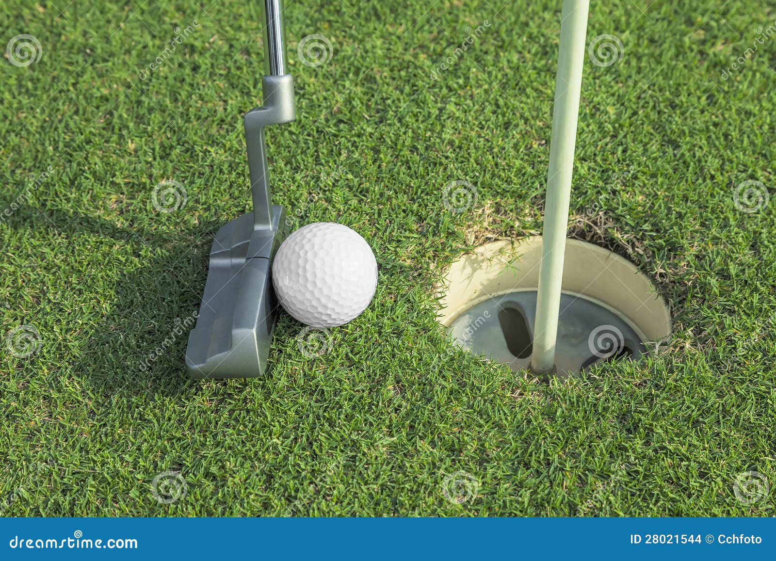 Putter Puts a Golf Ball To Hole Stock Photo - Image of business, golf ...
