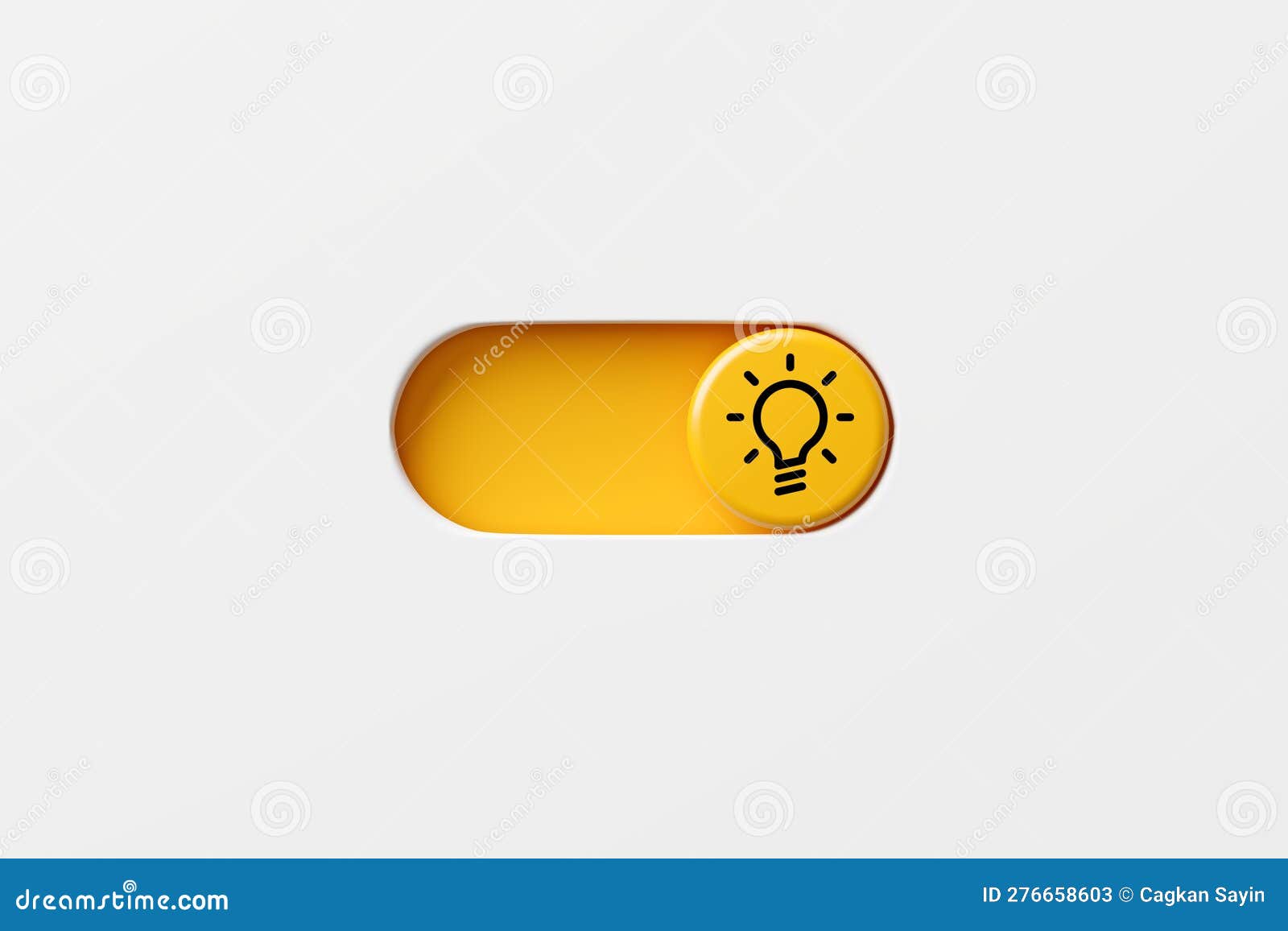 Creative Toggle Switches Womans Hand Activates Idea Bulb Symbol ...