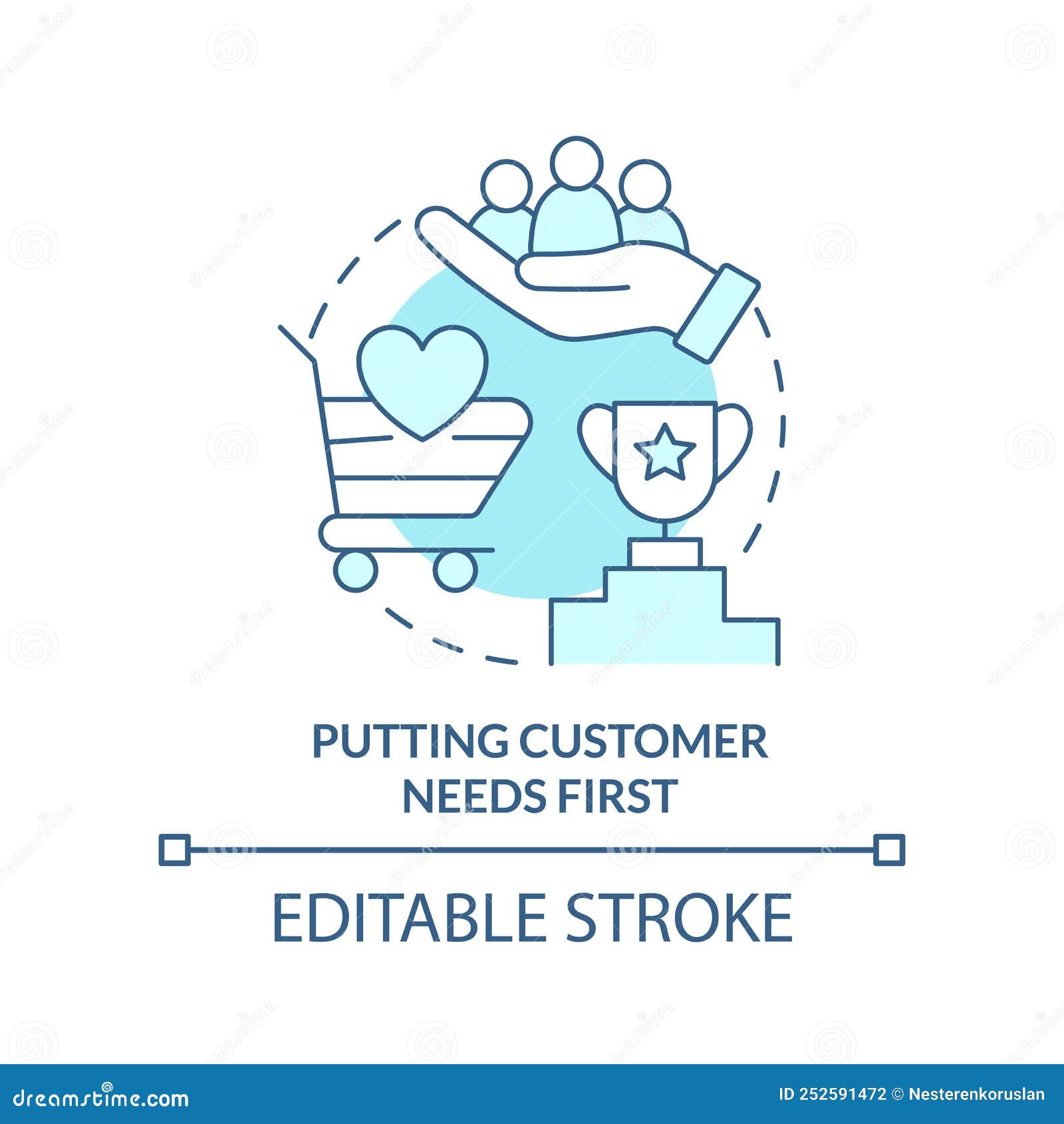 Putting Customer Needs First Turquoise Concept Icon Stock Vector ...