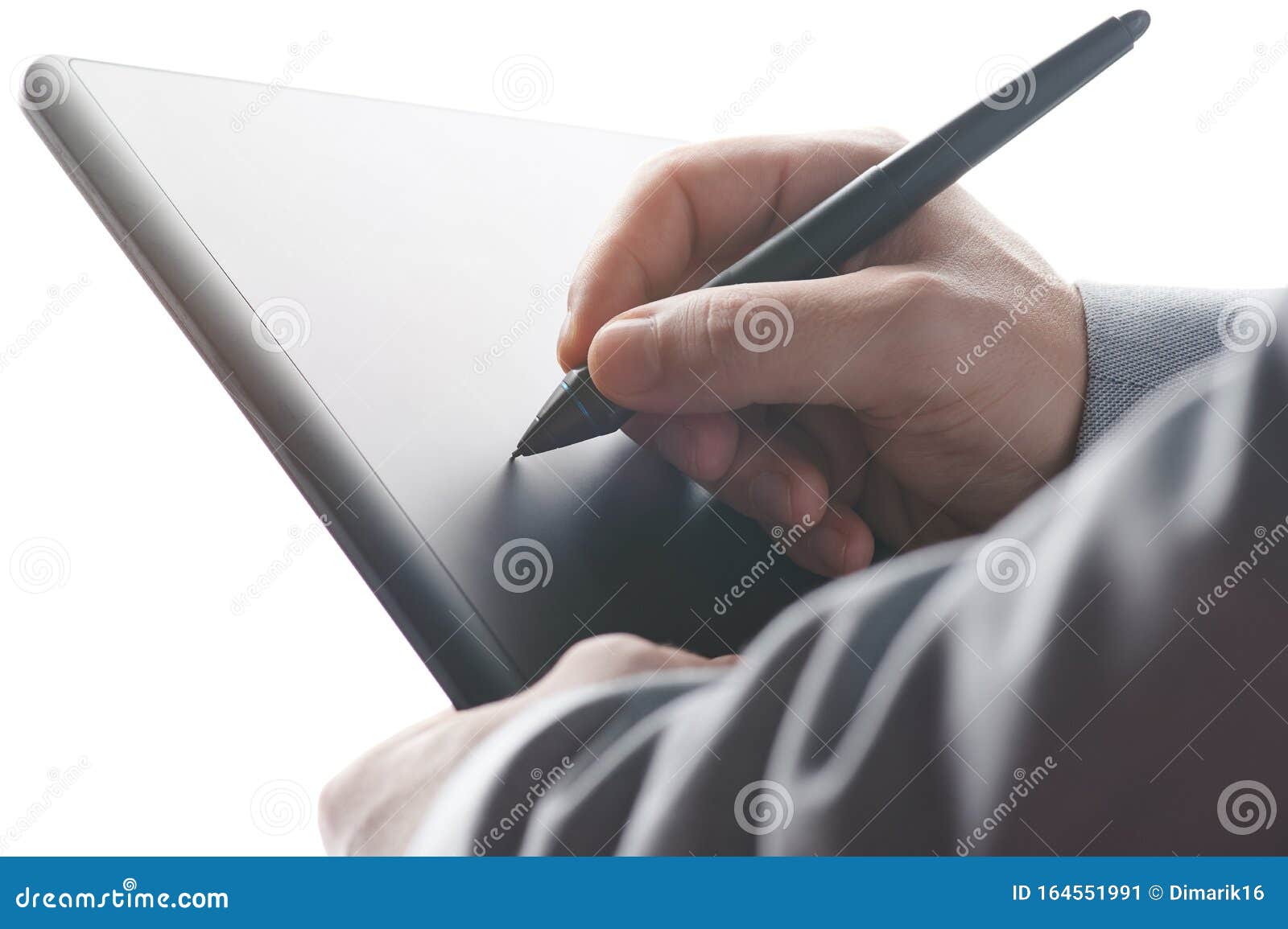 Putting Electronical Signature with Tablet Stock Image - Image of media ...