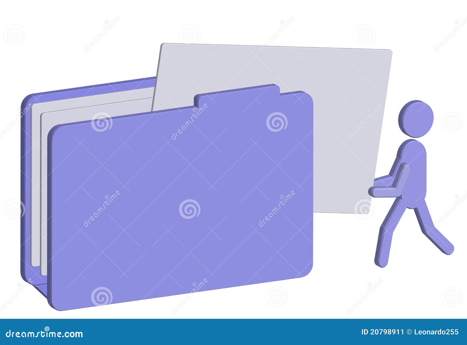 Putting Files To a Folder 3d Stock Vector - Illustration of concept ...