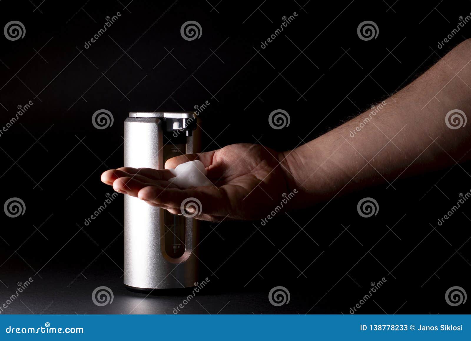 Putting Foam Soap on the Hand Stock Image - Image of healthy, container ...