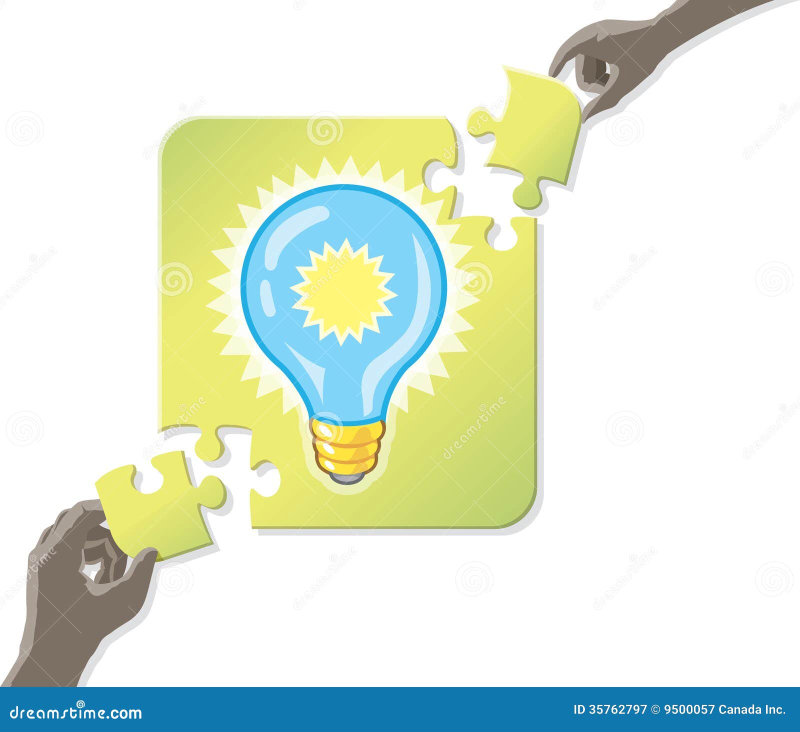 Putting Idea together stock vector. Illustration of light - 35762797