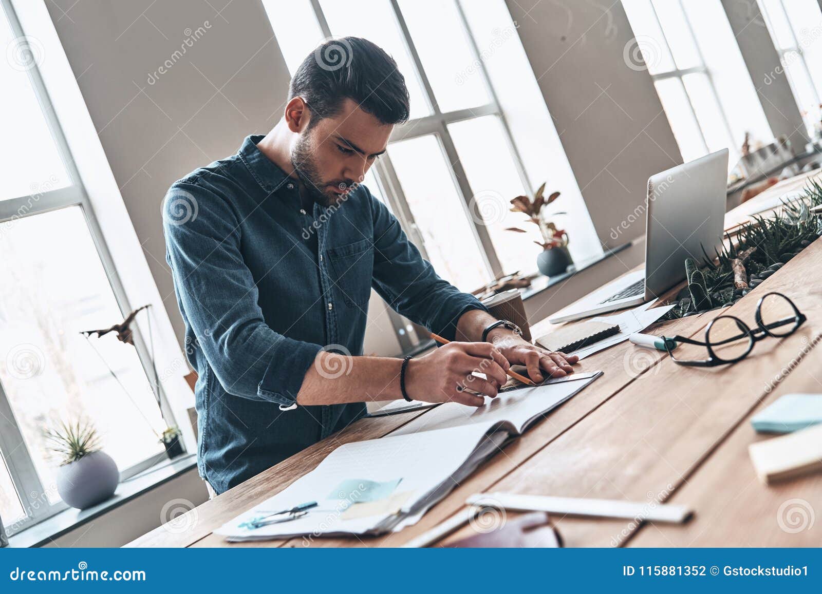 Putting Ideas into Something Real. Stock Photo - Image of expression ...