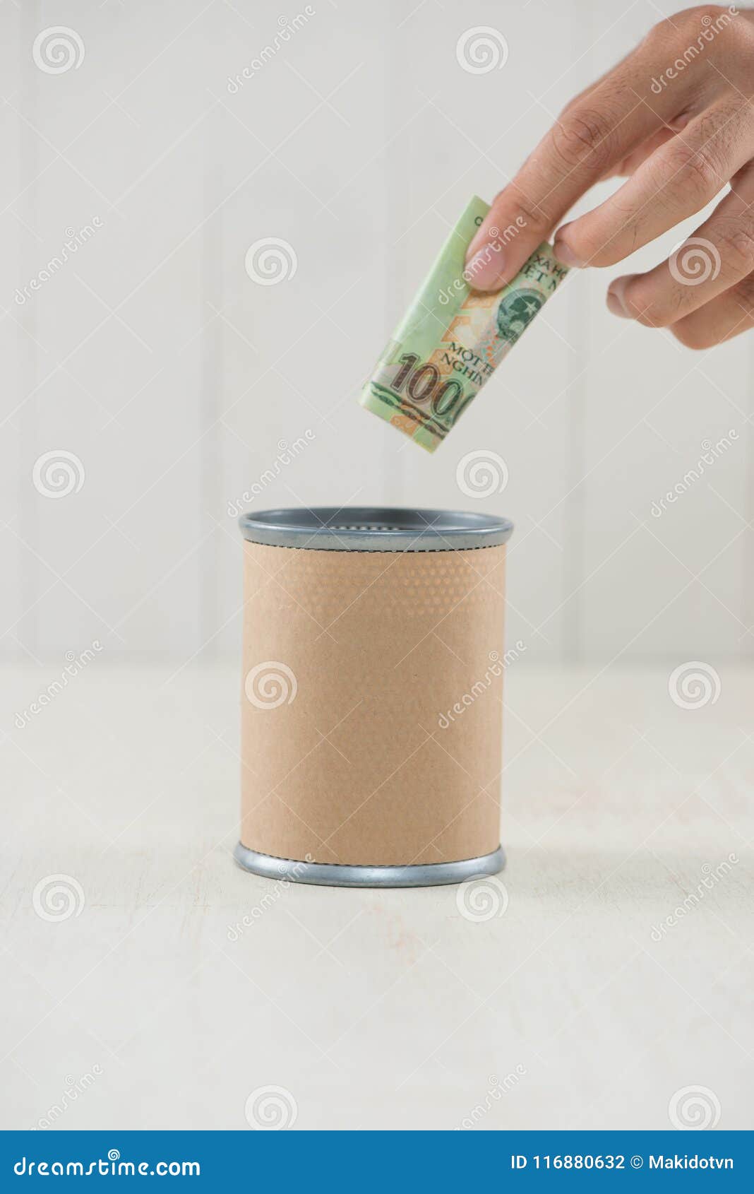 Putting Money into Donation Box. Donate Concept. Stock Photo - Image of ...